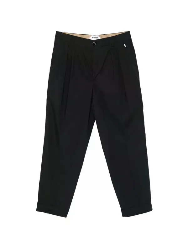 NEW YORK RESIDENT John Pleated Turned-up Trousers - Black