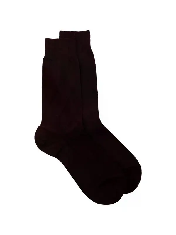 Zegna Argyle Demi Socks - Brown