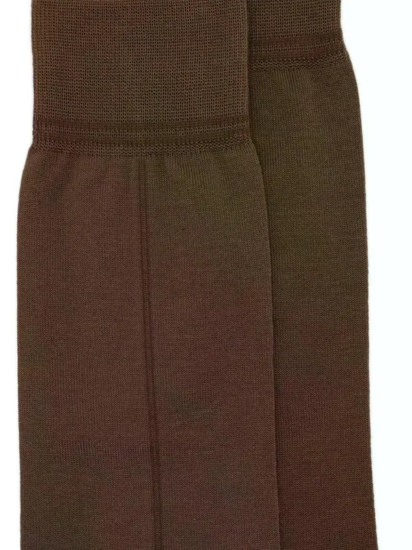 Zegna Tonal-stitching Socks - Brown