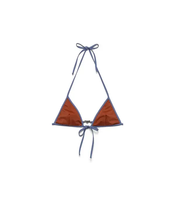 Prada Triangle Jersey Bikini Top - Rust/aviation