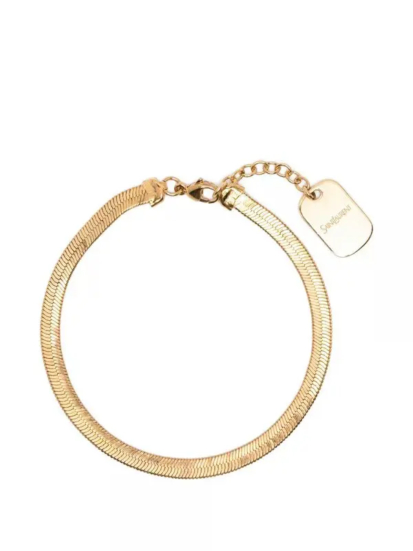 Saint Laurent Herringbone-chain Bracelet - Gold