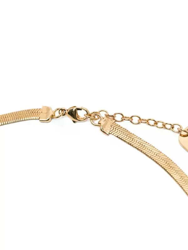 Saint Laurent Herringbone Chain Necklace - Gold