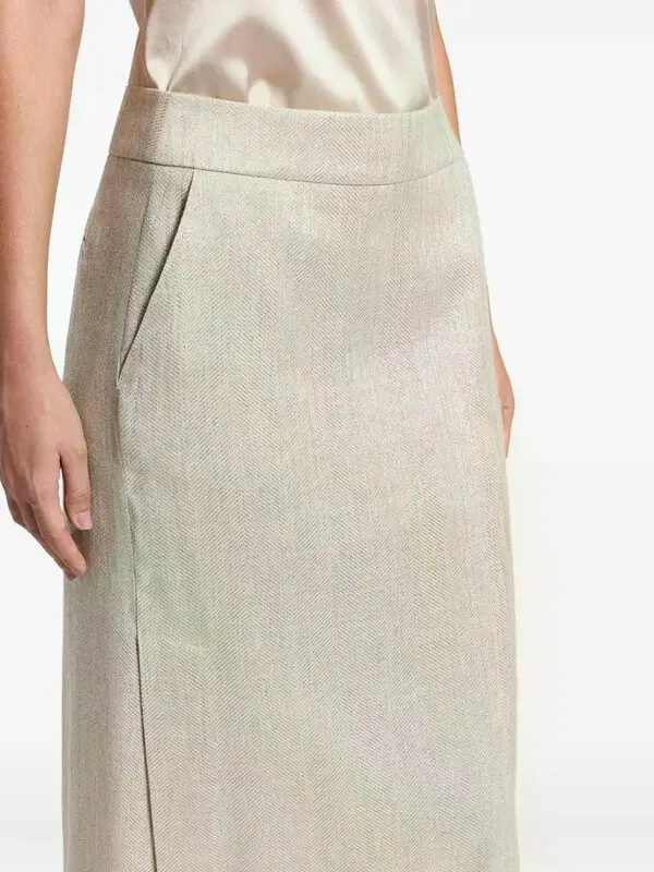 Peserico Herringbone Weave Midi Skirt