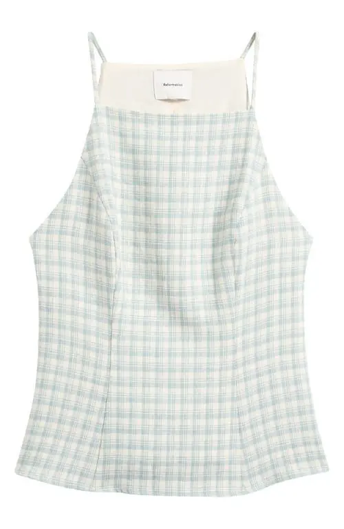 REFORMATION Finley Sleeveless Linen Top - Zephyr Check