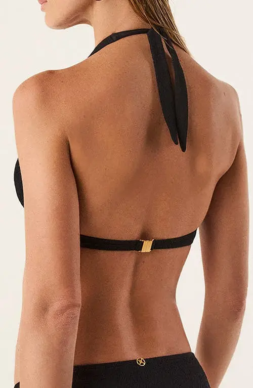 VIX PAULA HERMANNY Tammy Mila Halter Bikini Top - Black