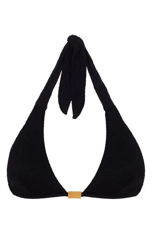 VIX PAULA HERMANNY Tammy Mila Halter Bikini Top - Black