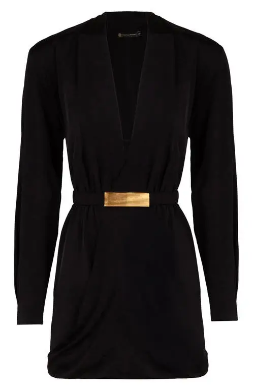 VIX PAULA HERMANNY Rosana Long Sleeve Cover-up Minidress - Black
