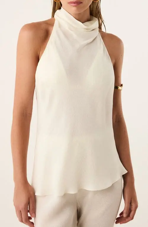 VIX PAULA HERMANNY Ro Semisheer Halter Cover-up Top - Off White
