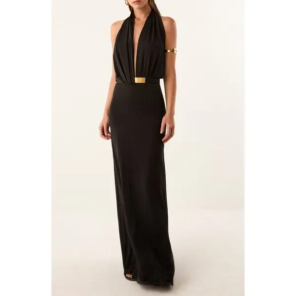 VIX PAULA HERMANNY Rosana Sleeveless Maxi Cover-up Dress - Black