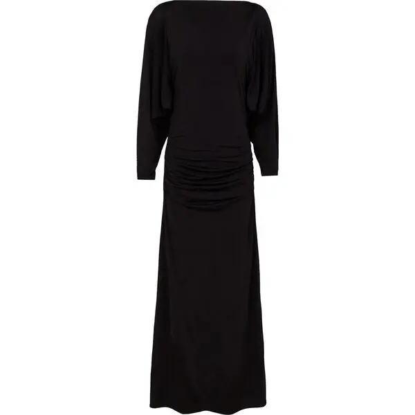 VIX PAULA HERMANNY Nina Long Sleeve Cover-up Maxi Dress - Black