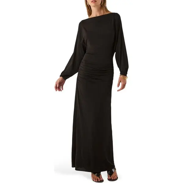 VIX PAULA HERMANNY Nina Long Sleeve Maxi Dress - Black