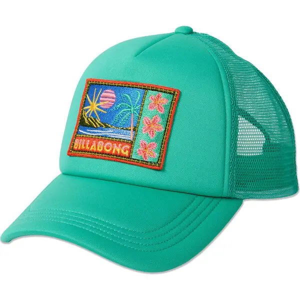 BILLABONG Embroidered Trucker Hat - Green Tropics