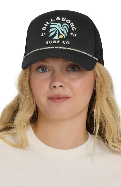 BILLABONG Embroidered Trucker Hat - Off Black