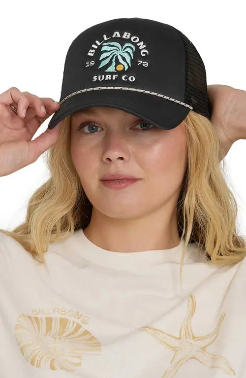 BILLABONG Embroidered Trucker Hat - Off Black