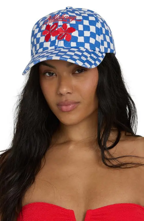 BILLABONG Embroidered Checkerboard Twill Baseball Cap
