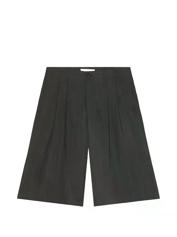 Our Legacy Pinstriped Pleated Shorts - Black