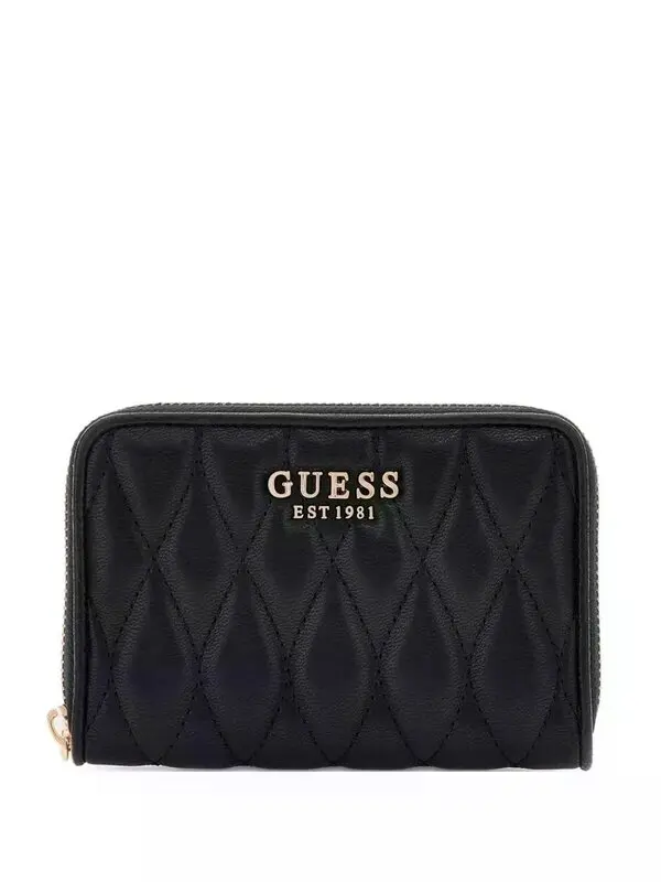 Guess Valla Quilted Zip Wallet - Black