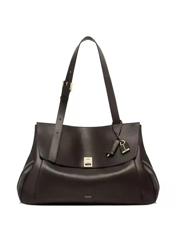 TOM FORD Leather Tote Bag With Padlock Detail