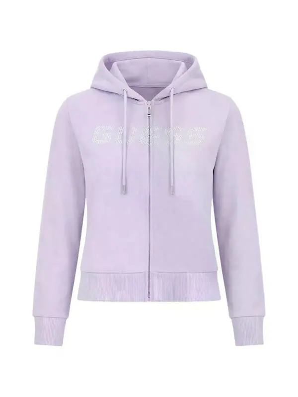Guess Embellished Zip-up Hoodie - Purple