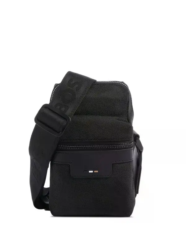 BOSS Logo-plaque Messenger Bag - Black