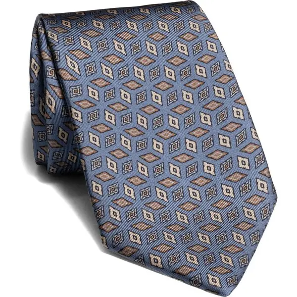 JACK VICTOR Crampton Geometric Neck Tie - Soft Chambray