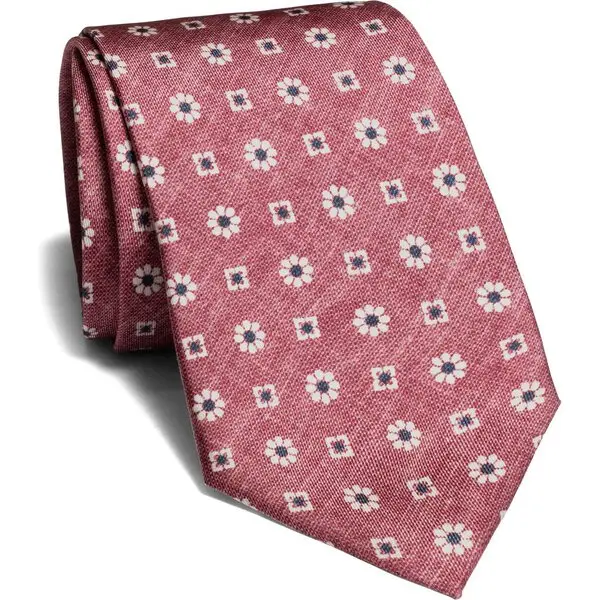 JACK VICTOR Mulroney Geometric Silk Neck Tie - Berry