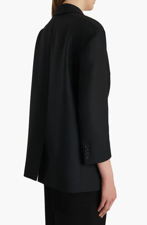 Khaite Palto Asymmetric Wool And Silk Cady Wrap Jacket