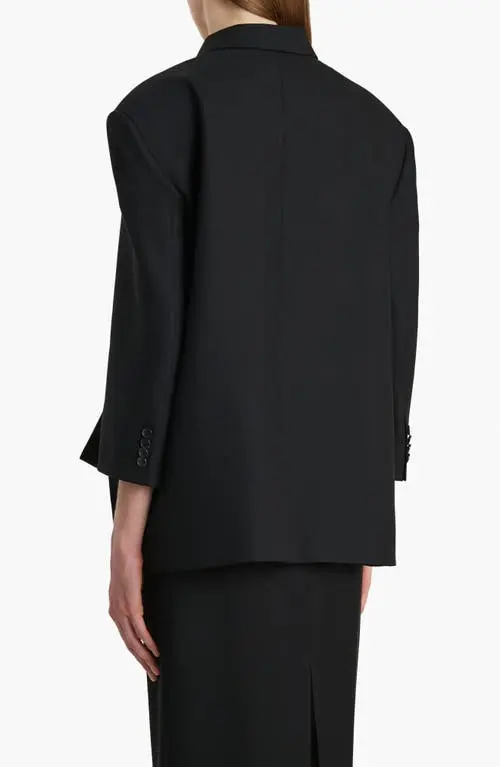 Khaite Palto Asymmetric Wool And Silk Cady Wrap Jacket