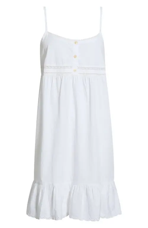 Nordstrom Eyelet Detail Cotton Nightgown - White
