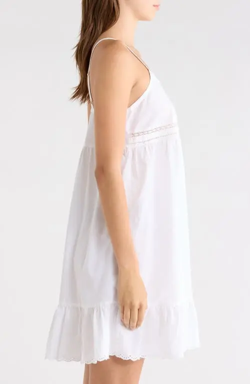 Nordstrom Eyelet Detail Cotton Nightgown - White