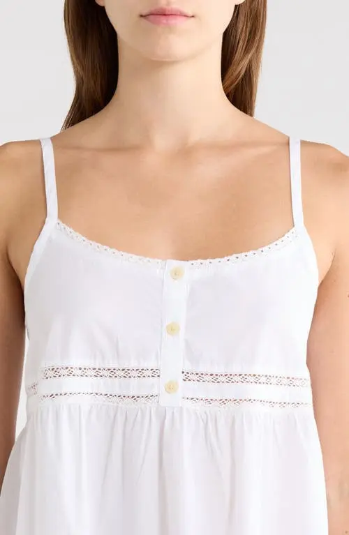 Nordstrom Eyelet Detail Cotton Nightgown - White