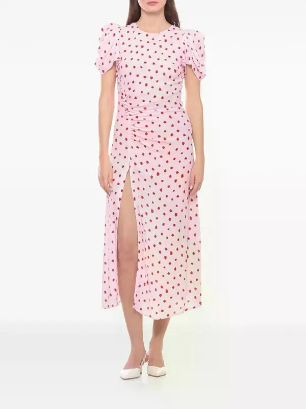 MAR DE MARGARITAS Floral-print Draped Dress - Pink