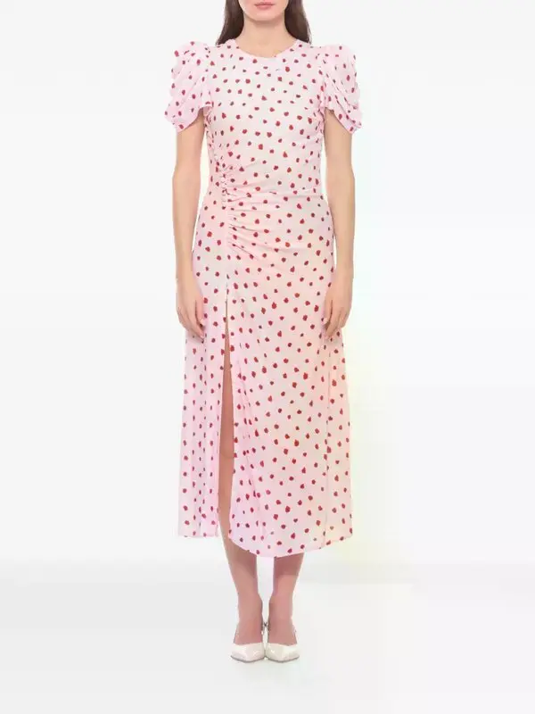 MAR DE MARGARITAS Floral-print Draped Dress - Pink
