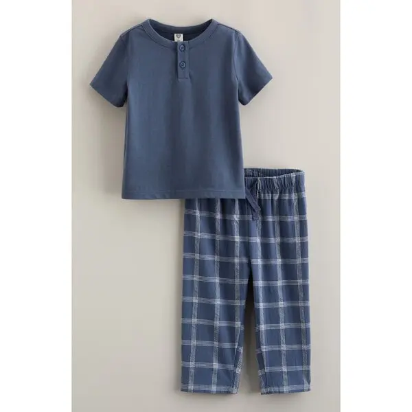 Nordstrom Henley T-shirt & Pants Set - Blue Del Mar Voyage Plaid