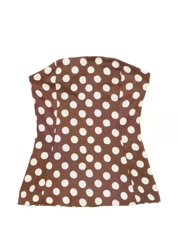 Faithfull The Brand Petro Polka-dot Bandeau Top - Brown