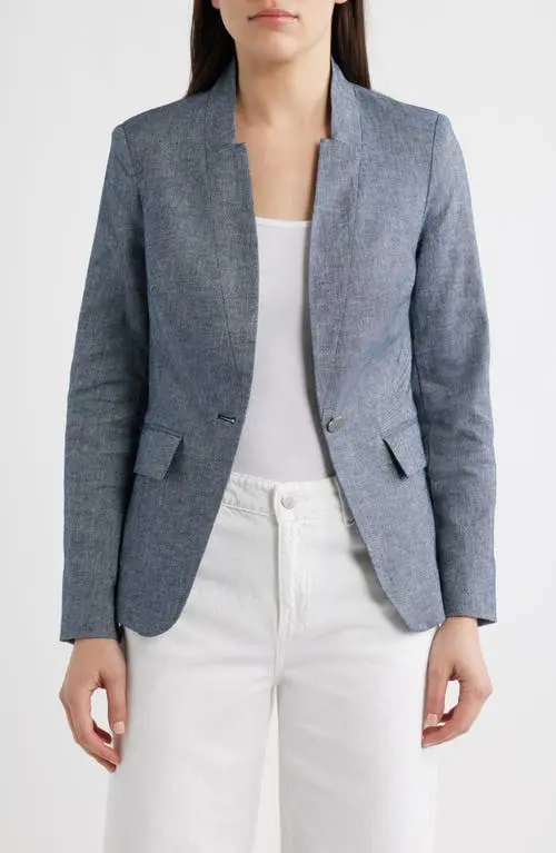 Halogen One-button Blazer - Indigo