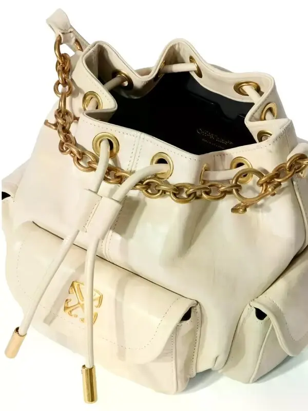 Off-White Leather Bucket Bag - Neutrals