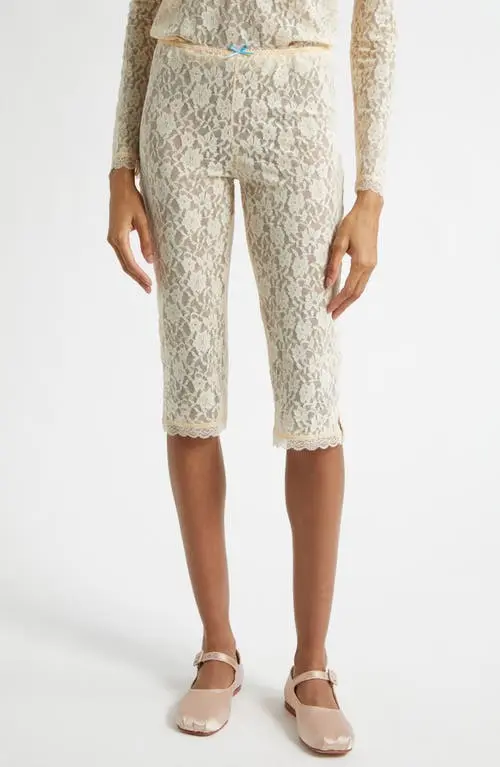 Sandy Liang Barlow Lace Capris - Ivory