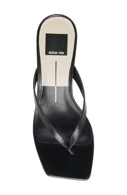 Dolce Vita Ramia Kitten Heel Flip Flop - Black Leather