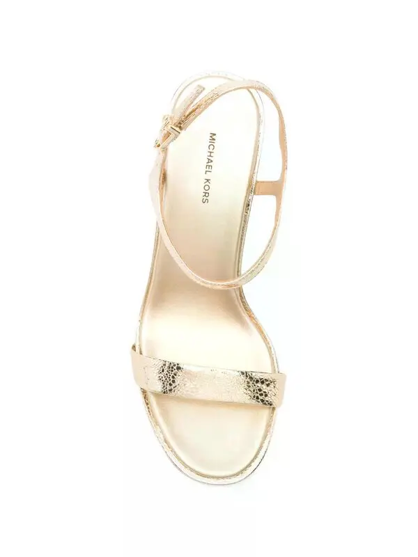Michael Kors Crystal Embellished Snakeskin Effect Sandals - Gold