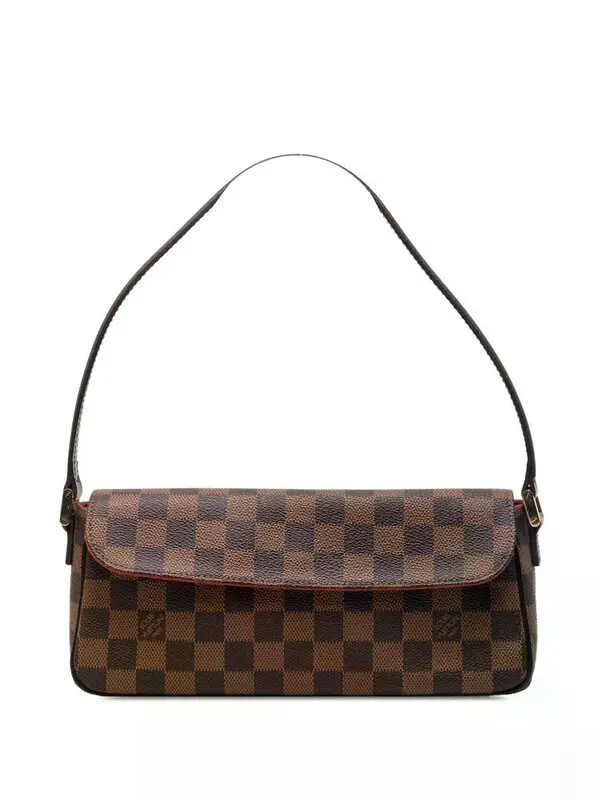 LOUIS VUITTON 2002 Damier Ebene Recoleta Shoulder Bag - Brown