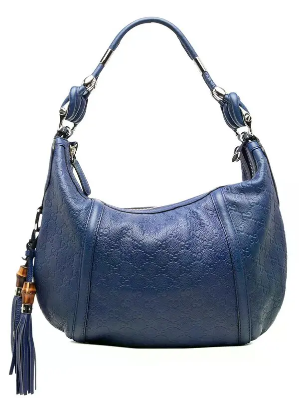 Gucci 2000-2015 Medium Sima Techno Horsebit Hobo Bag - Blue