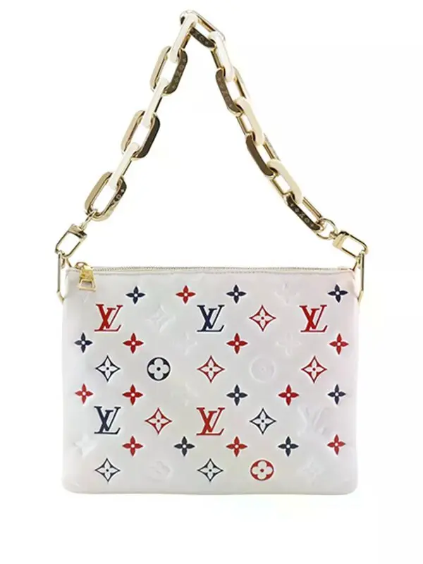 LOUIS VUITTON Tricolor Monogram Embossed Coussin Pm Satchel - Red