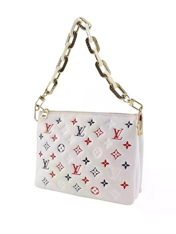 LOUIS VUITTON Tricolor Monogram Embossed Coussin Pm Satchel - Red