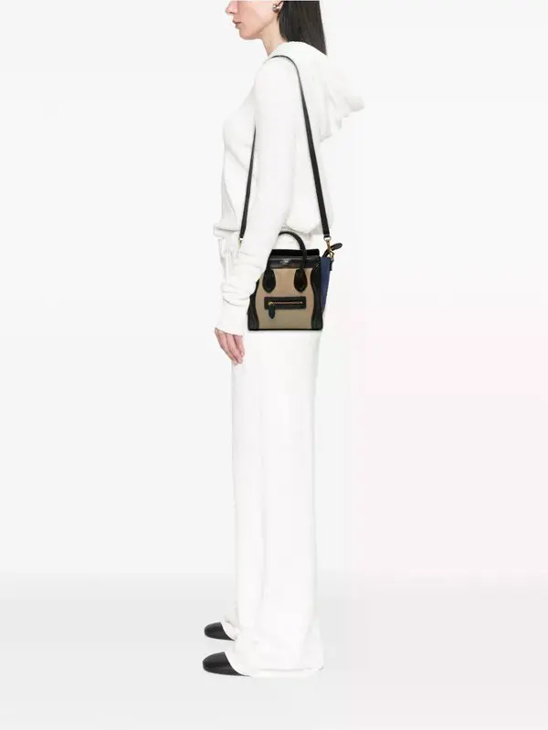 Celine 2013 Nano Tricolor Luggage Tote Satchel - Neutrals