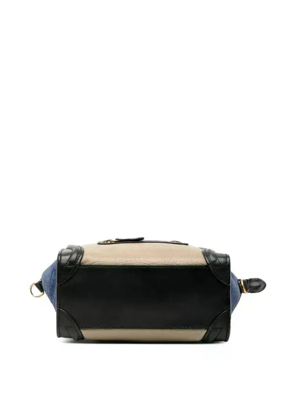 Celine 2013 Nano Tricolor Luggage Tote Satchel - Neutrals