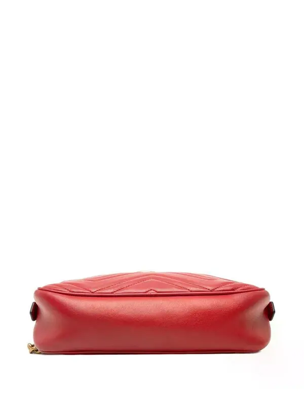 Gucci Gg Marmont Matelasse Leather Crossbody Bag - Red
