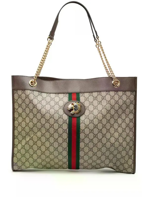 Gucci Large Gg Supreme Rajah Tote - Neutrals