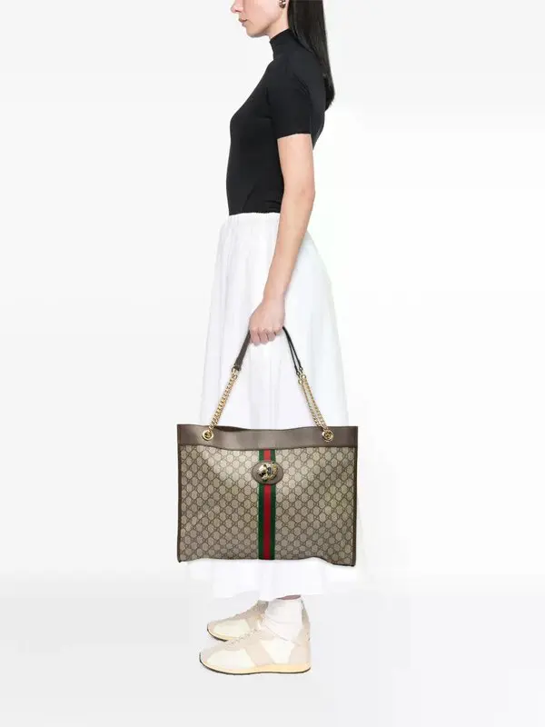 Gucci Large Gg Supreme Rajah Tote - Neutrals