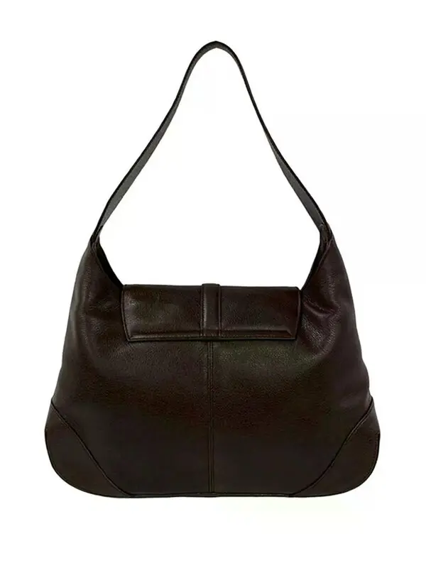 BVLGARI Leather Front Ring Hobo Shoulder Bag